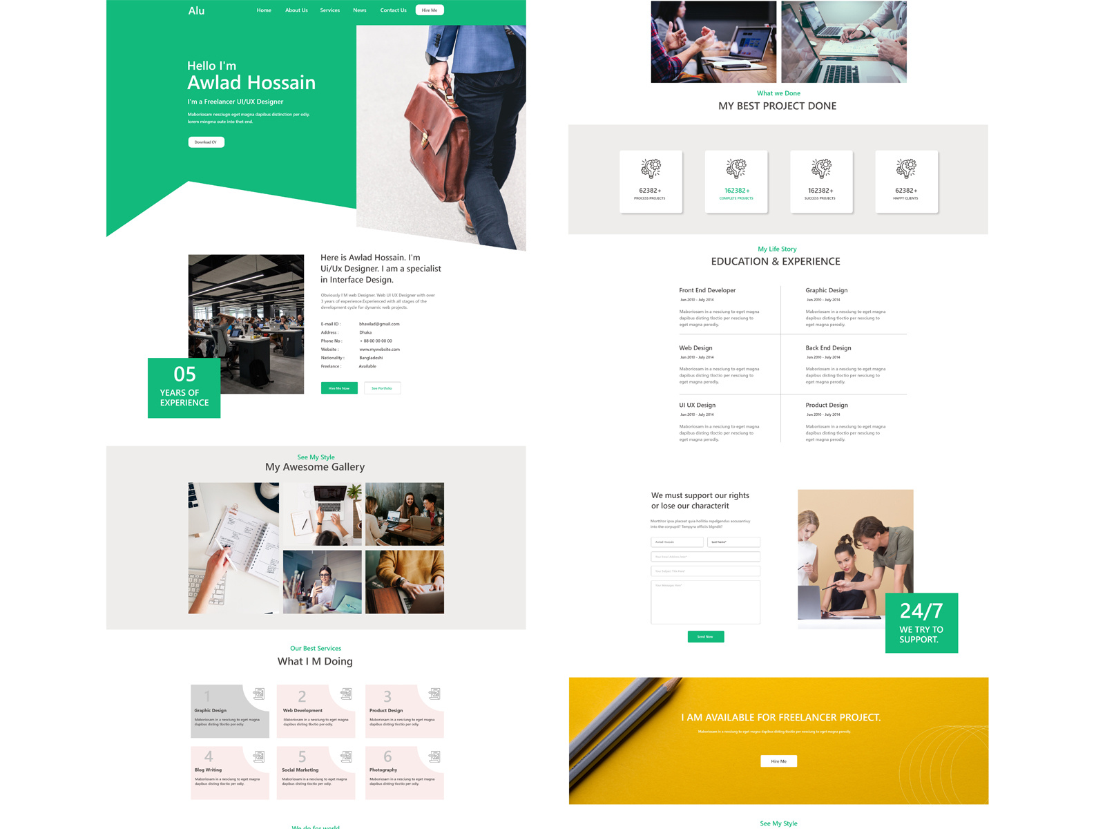 Portfolio Web template Design by bhawlad on Dribbble