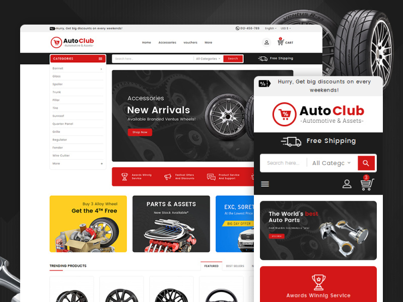 Auto Club – Automotive & Assets – eCommerce Responsive Theme by ...