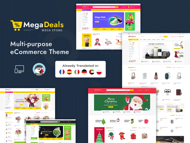 Mega Deals – Multipurpose Mega Shop – eCommerce Responsive Theme by TemplateTrip on Dribbble