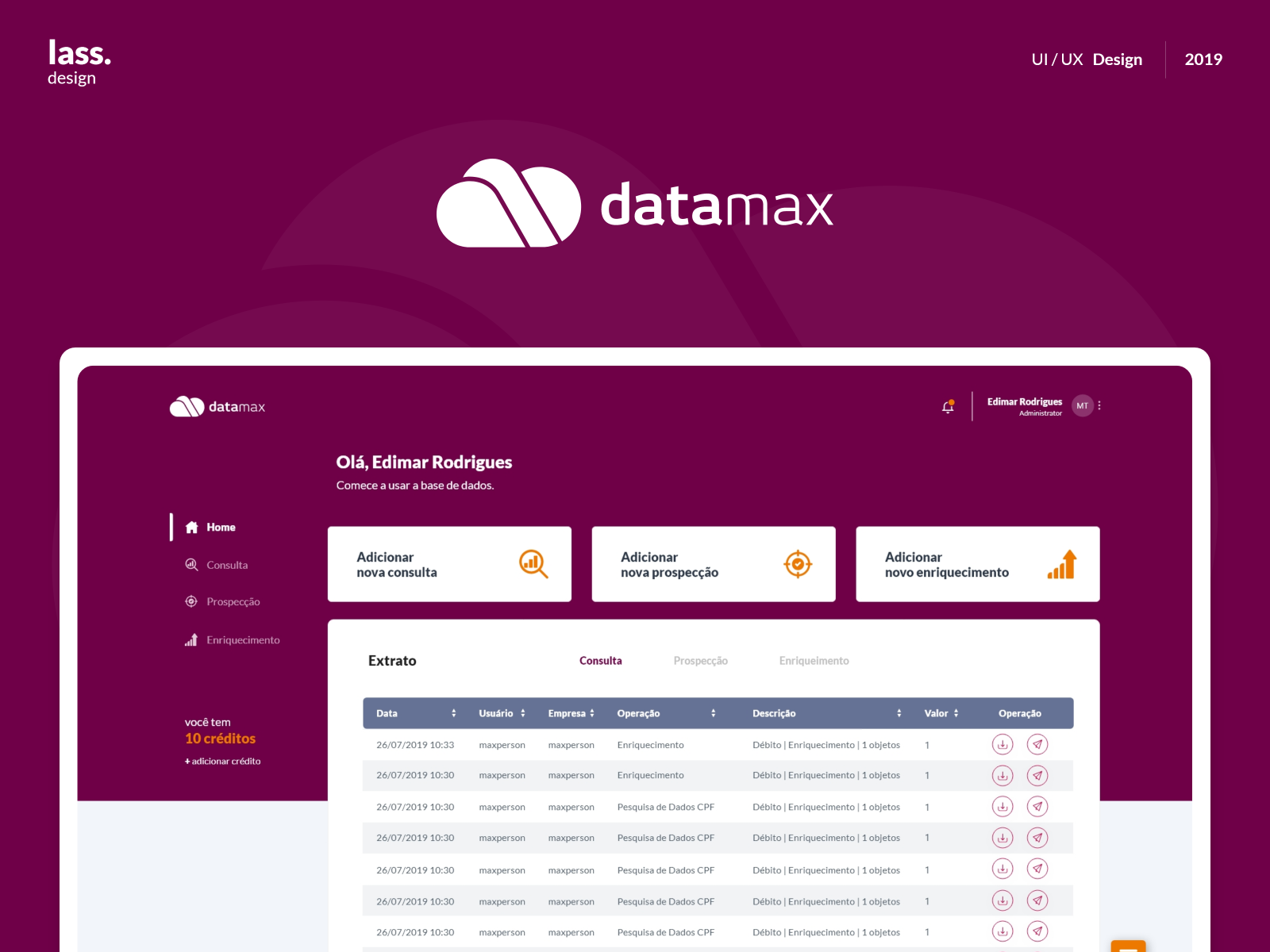 DataMax by Lucas Afrânio on Dribbble