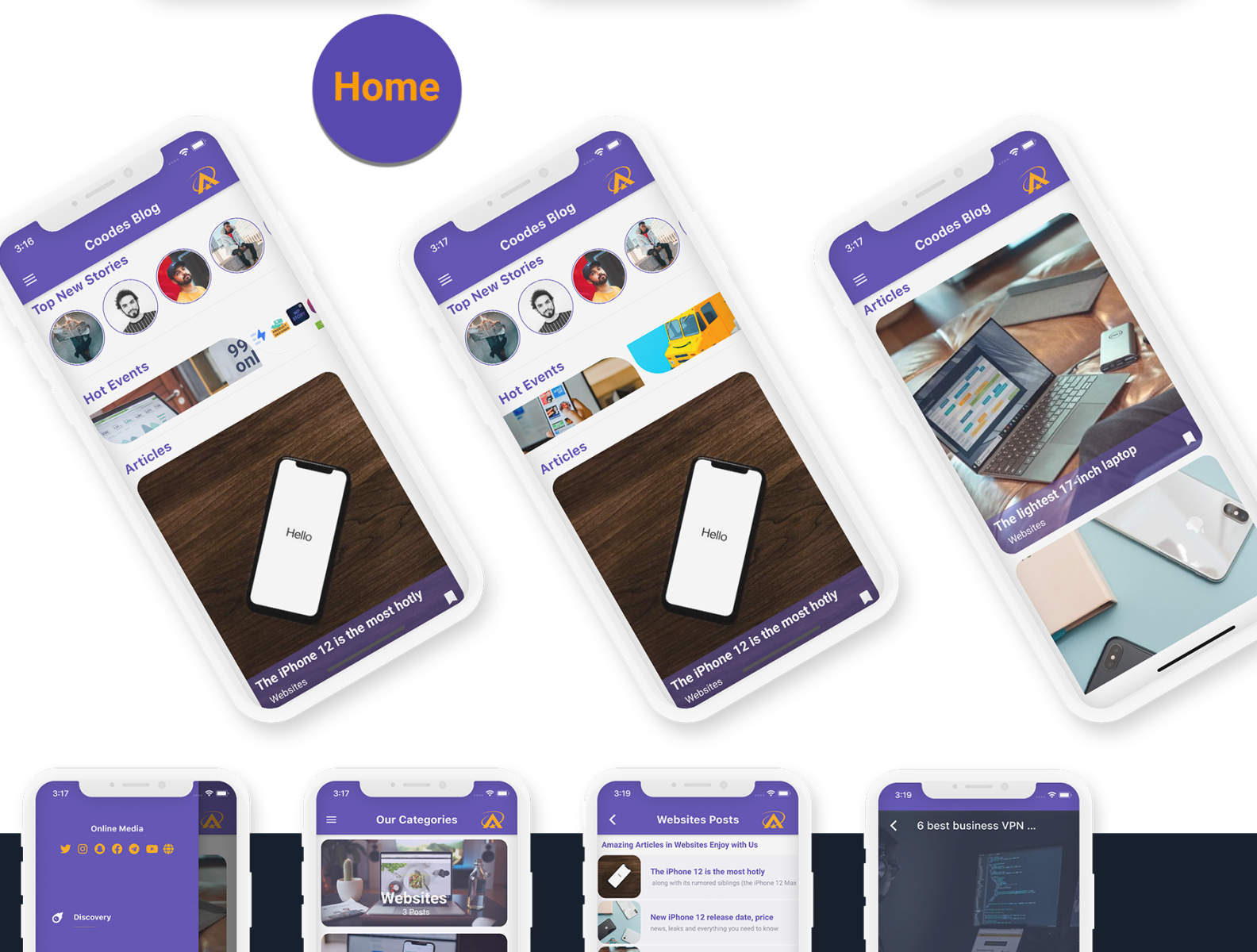 Flutter Blog App With Dashboard ios and android by bahaa taha on Dribbble