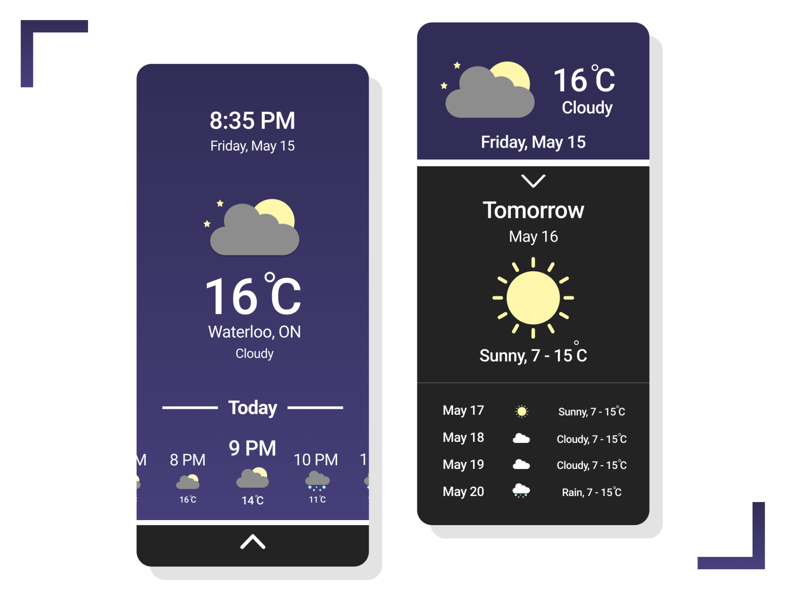 Weather App by Yijian (Harry) Wang on Dribbble