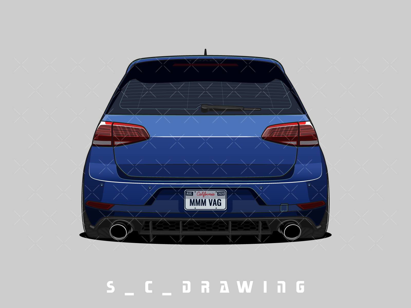 Volkswagen Golf 7 Illustration. Vector artwork by Caraulan Serghei on ...