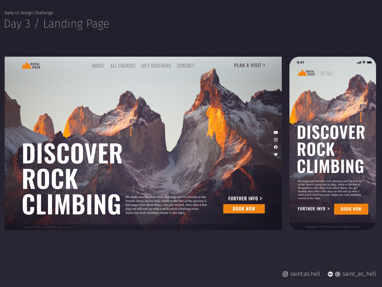 Climbing courses website / Daily UI #3 — Landing Page by Kris on Dribbble