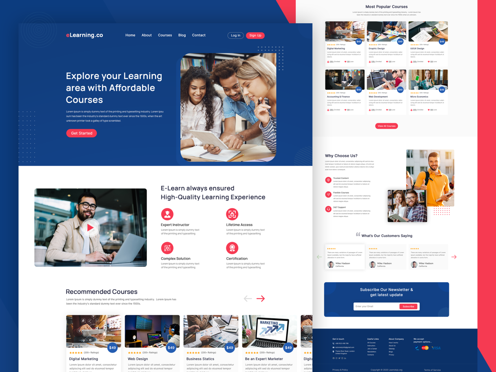 Online Education website Landing page by Sujon Ahmed on Dribbble