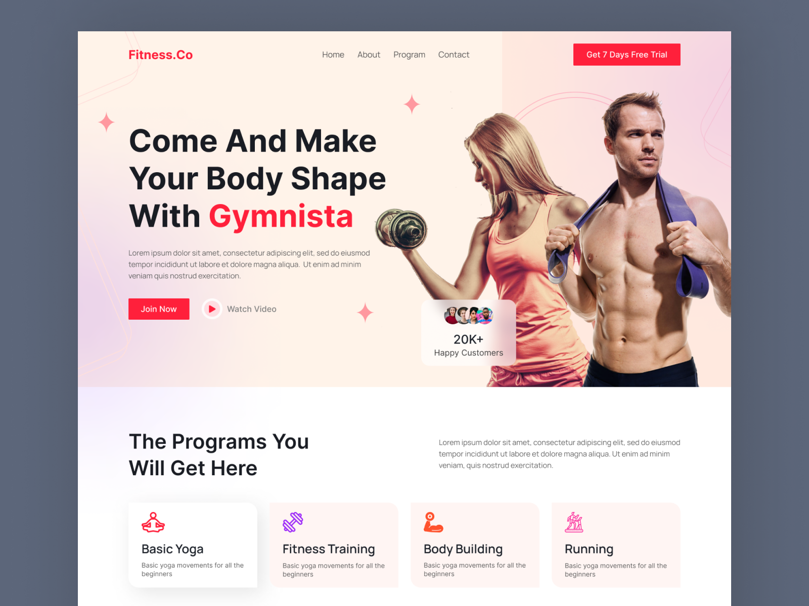 Website Design | Gym Fitness website Landing page design by Sujon Ahmed ...