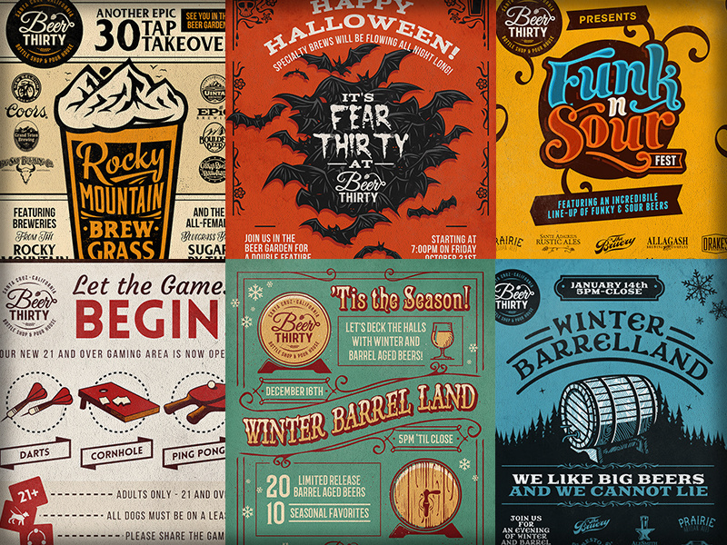 Posters for Beer Thirty by Srdjan Vidakovic on Dribbble