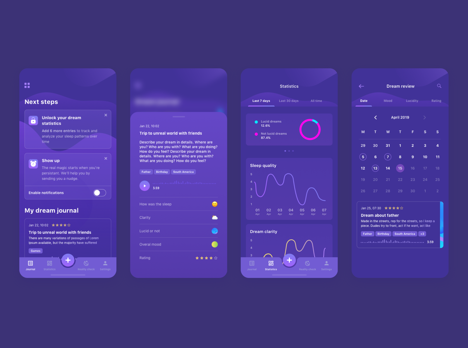Lucid dream app by Kondrashov on Dribbble