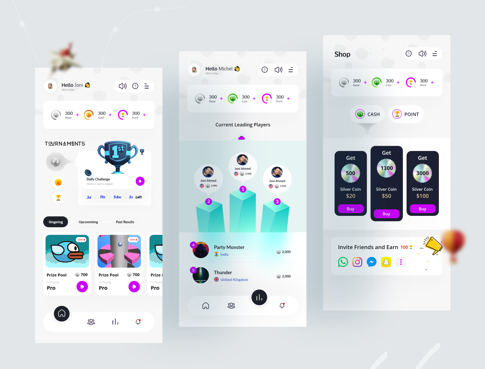 Game Live Tournament app by Aminul Islam on Dribbble