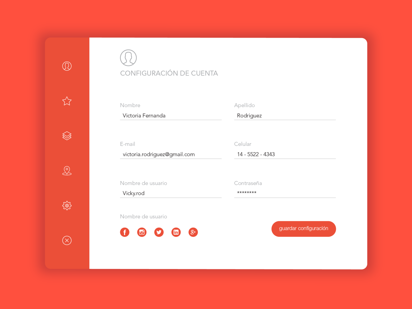 Account settings UI by Diego Morrongiello on Dribbble