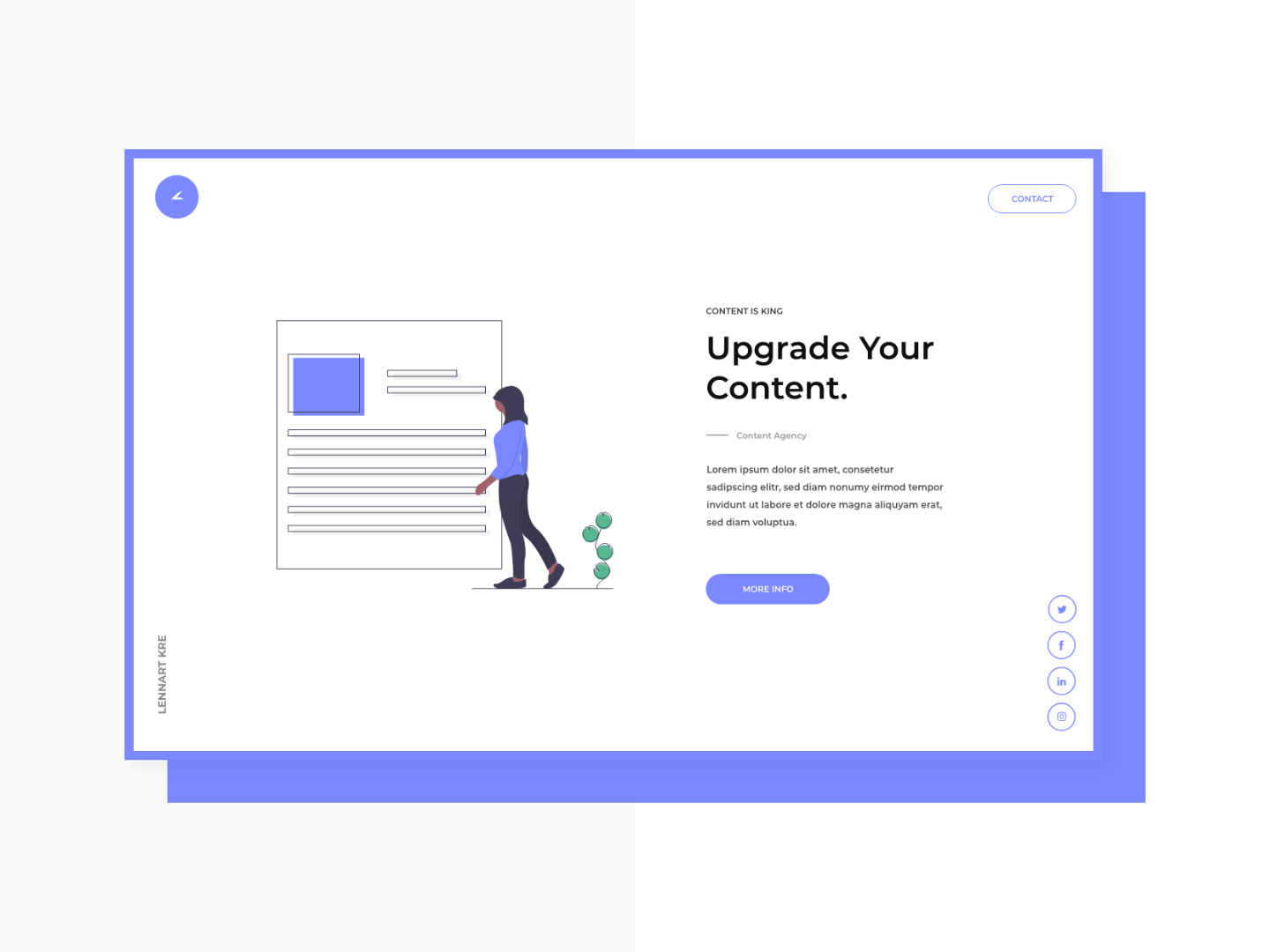 Minimal Landing Page by Lennart Kre on Dribbble