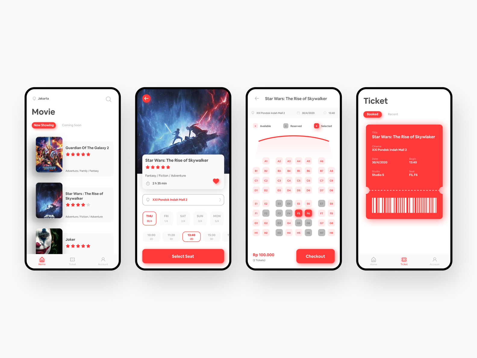 Cinema Booking App - Design Exploration by Rahmat Raditya on Dribbble