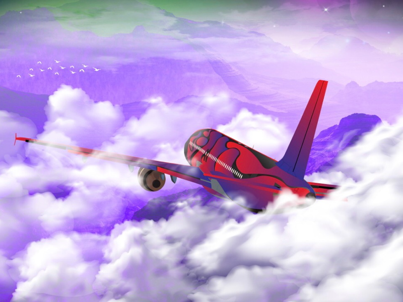 Dark plane illustration by Adhil Naufer on Dribbble
