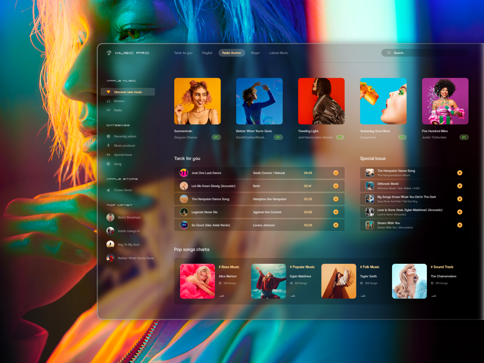 Glass & music pro by Ding_ on Dribbble