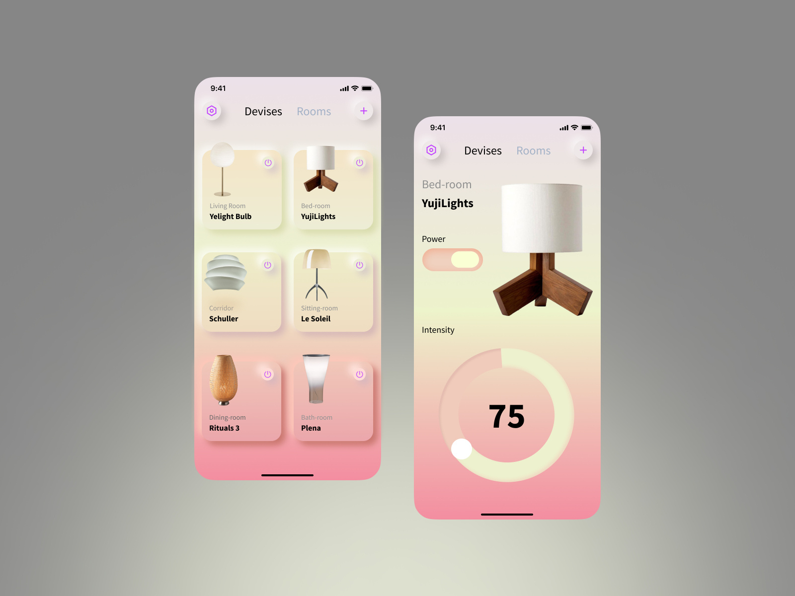 Lamp App by Katerina Polyakova on Dribbble