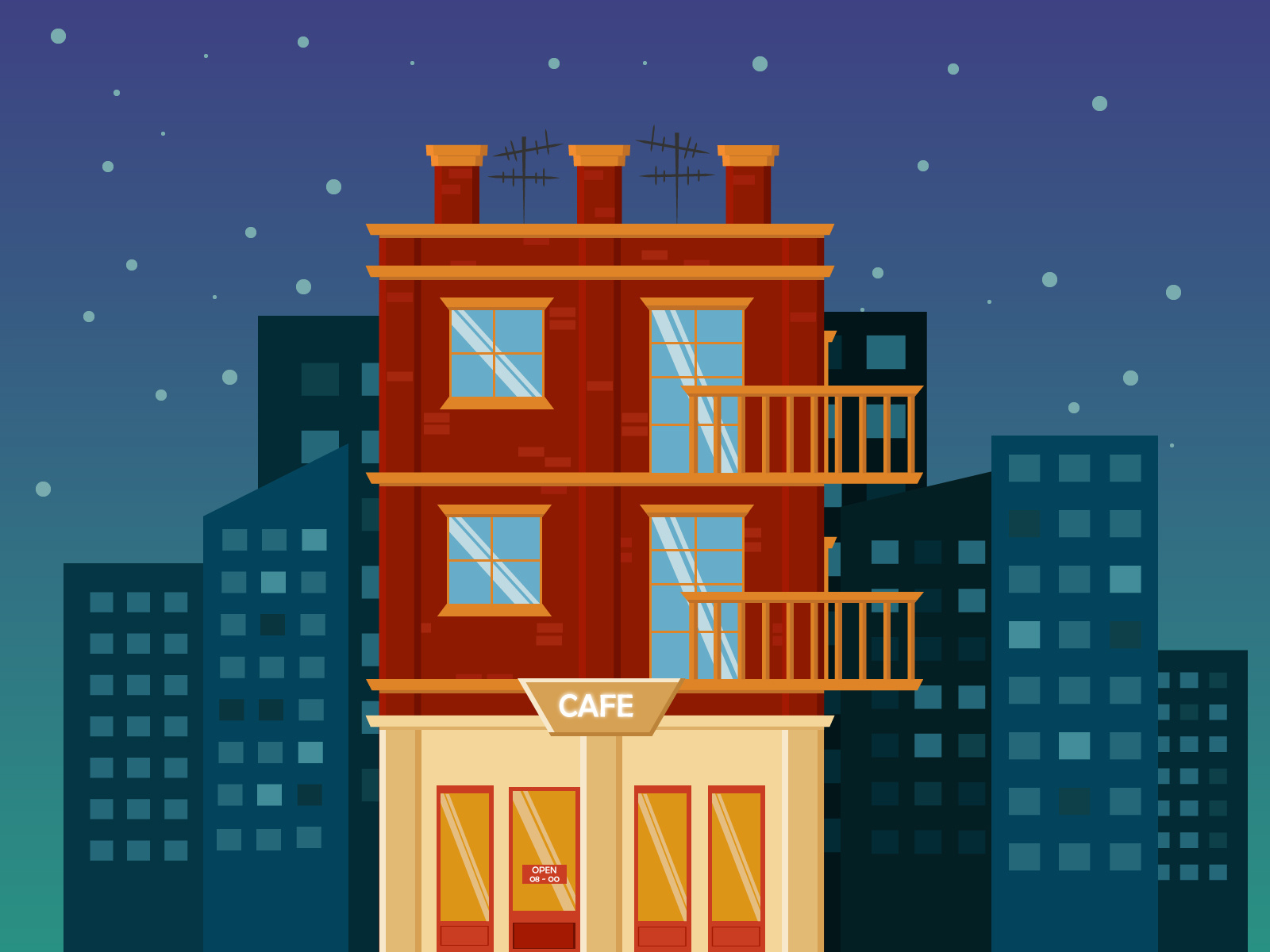 Building Illustration by Dusan Nesic on Dribbble