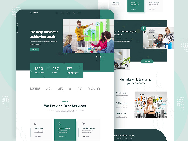 Digital agency landing page by Rakib Kowshar on Dribbble