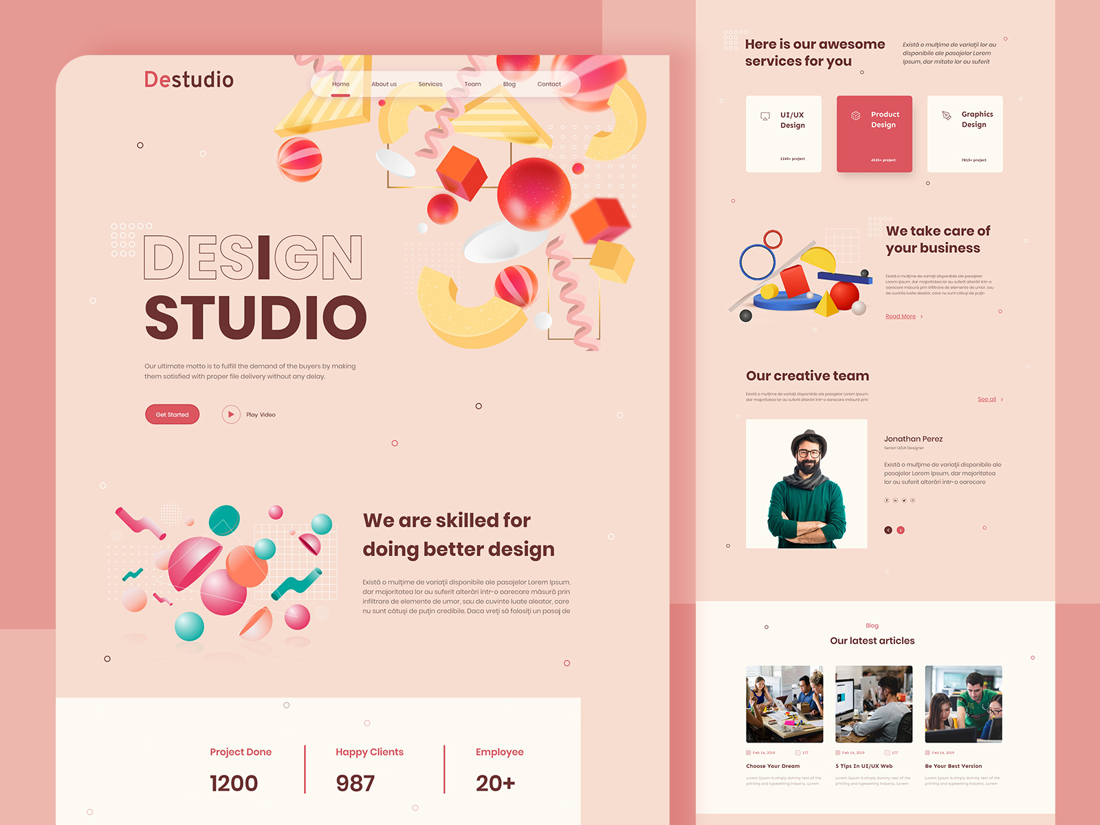 Design studio website by Rakib Kowshar on Dribbble