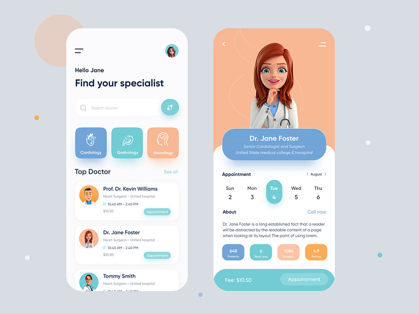 Doctor App | Find your doctor by Rakib Kowshar for ZOMO on Dribbble