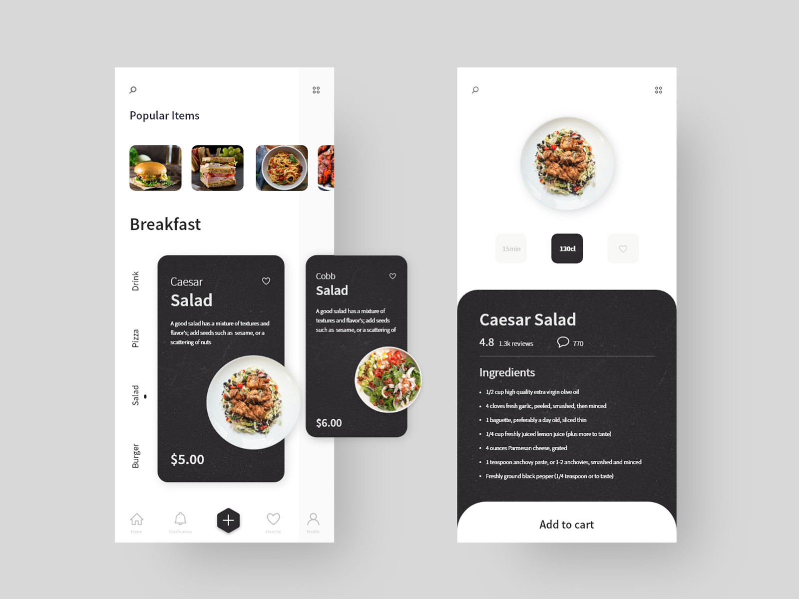 Food app concept by Rakib Kowshar on Dribbble
