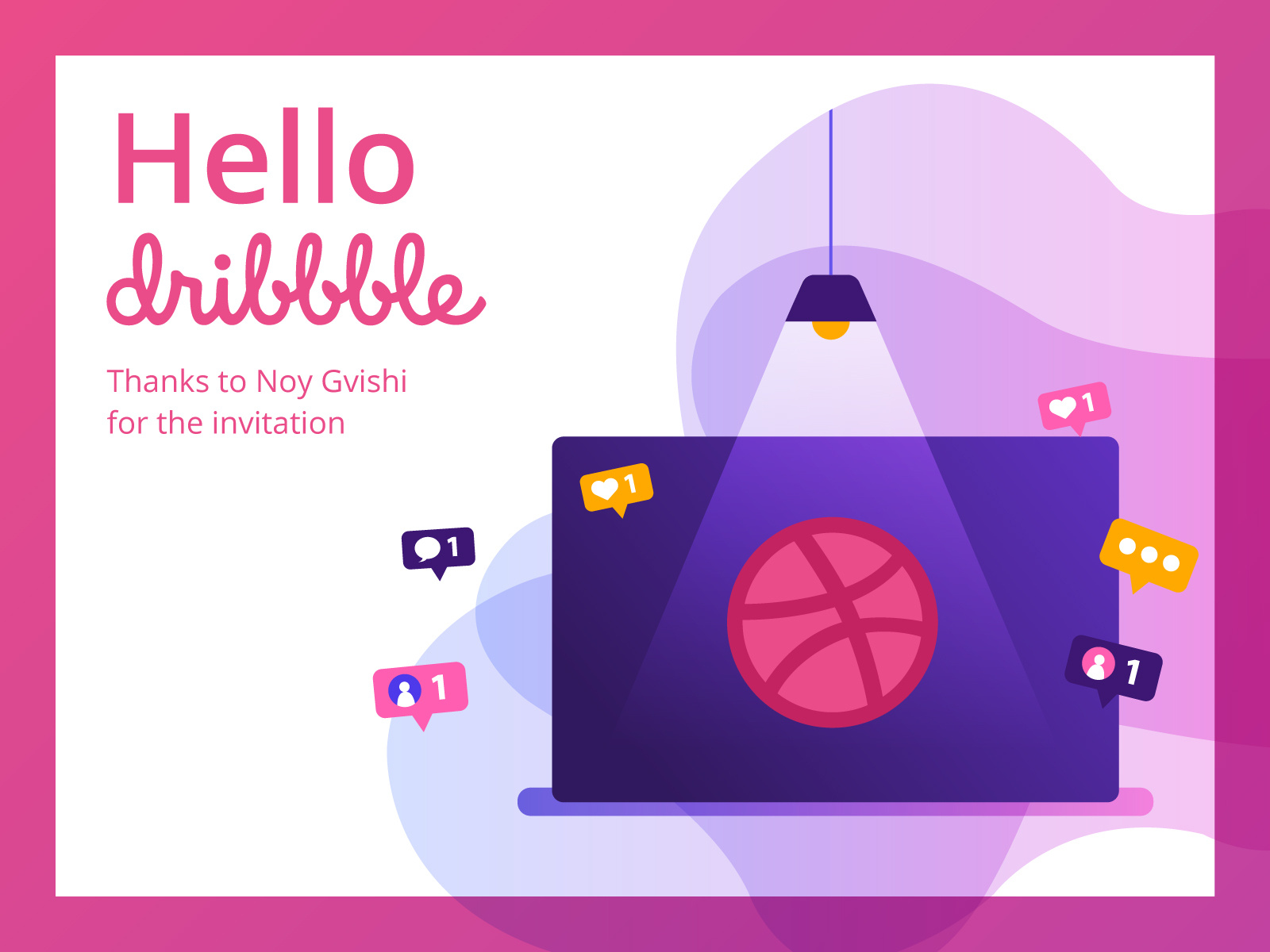 Hello Dribbble by Ana Bunina on Dribbble