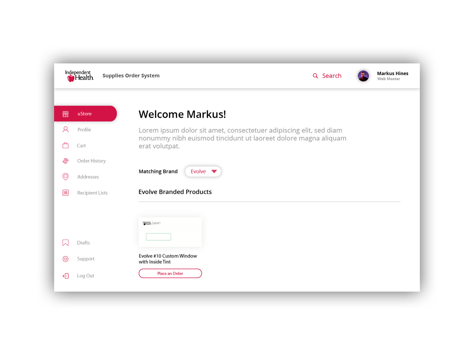 Independent Health uStore by Markus Hines on Dribbble