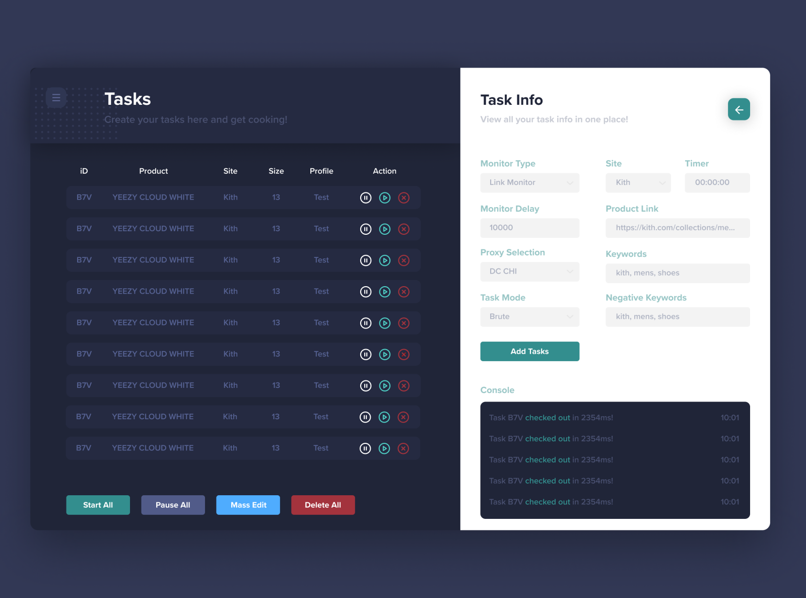 Phase Bots Dashboard by Tommy Smith on Dribbble