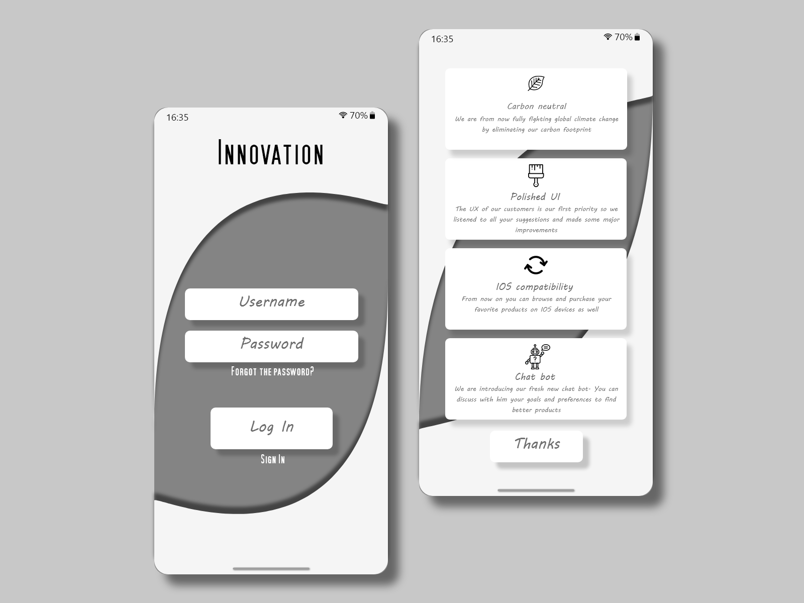 Splash screen with info tiles & login by Matej Uhlík on Dribbble