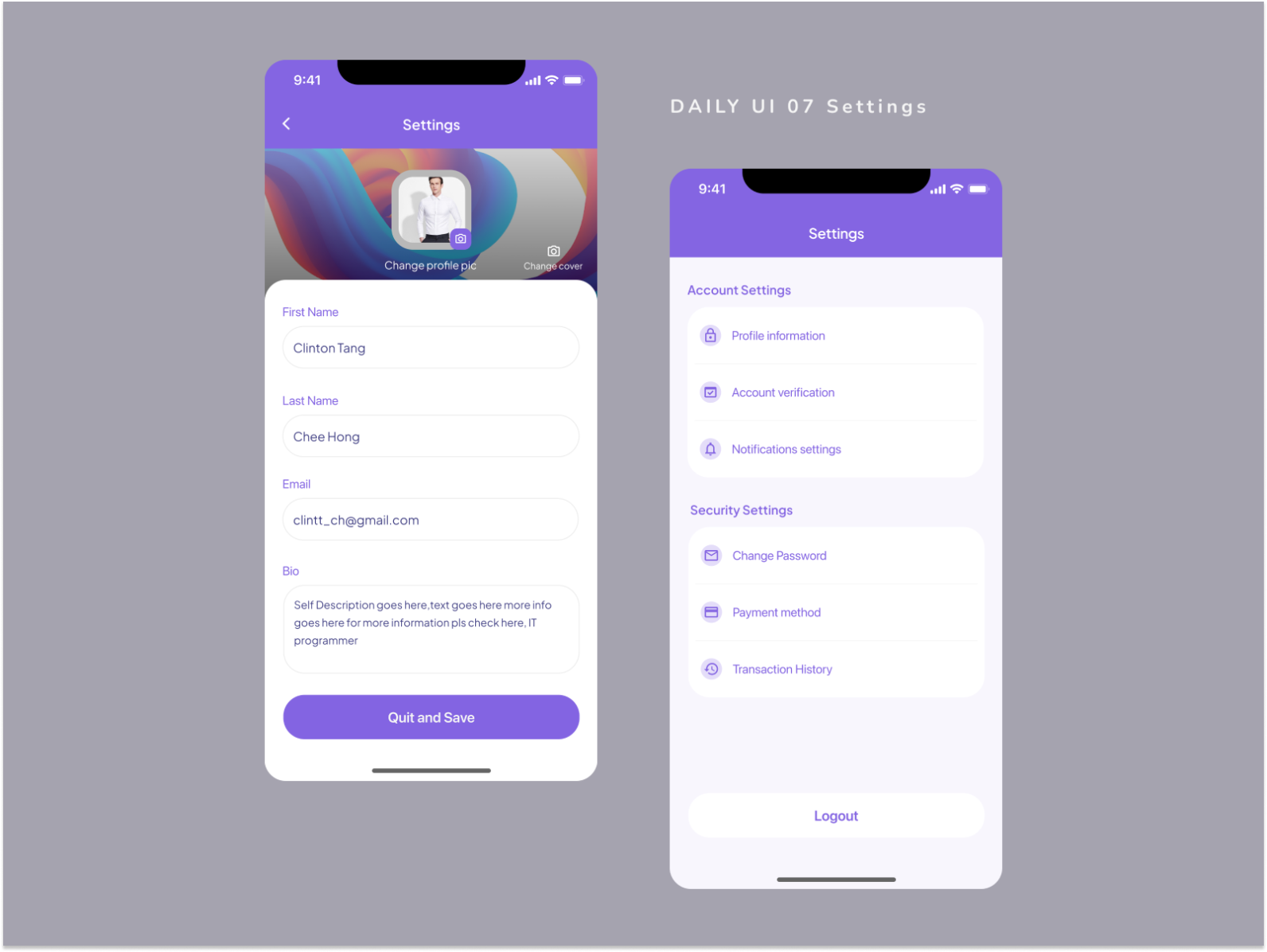 Daily UI 07 Settings by Chester Yong on Dribbble