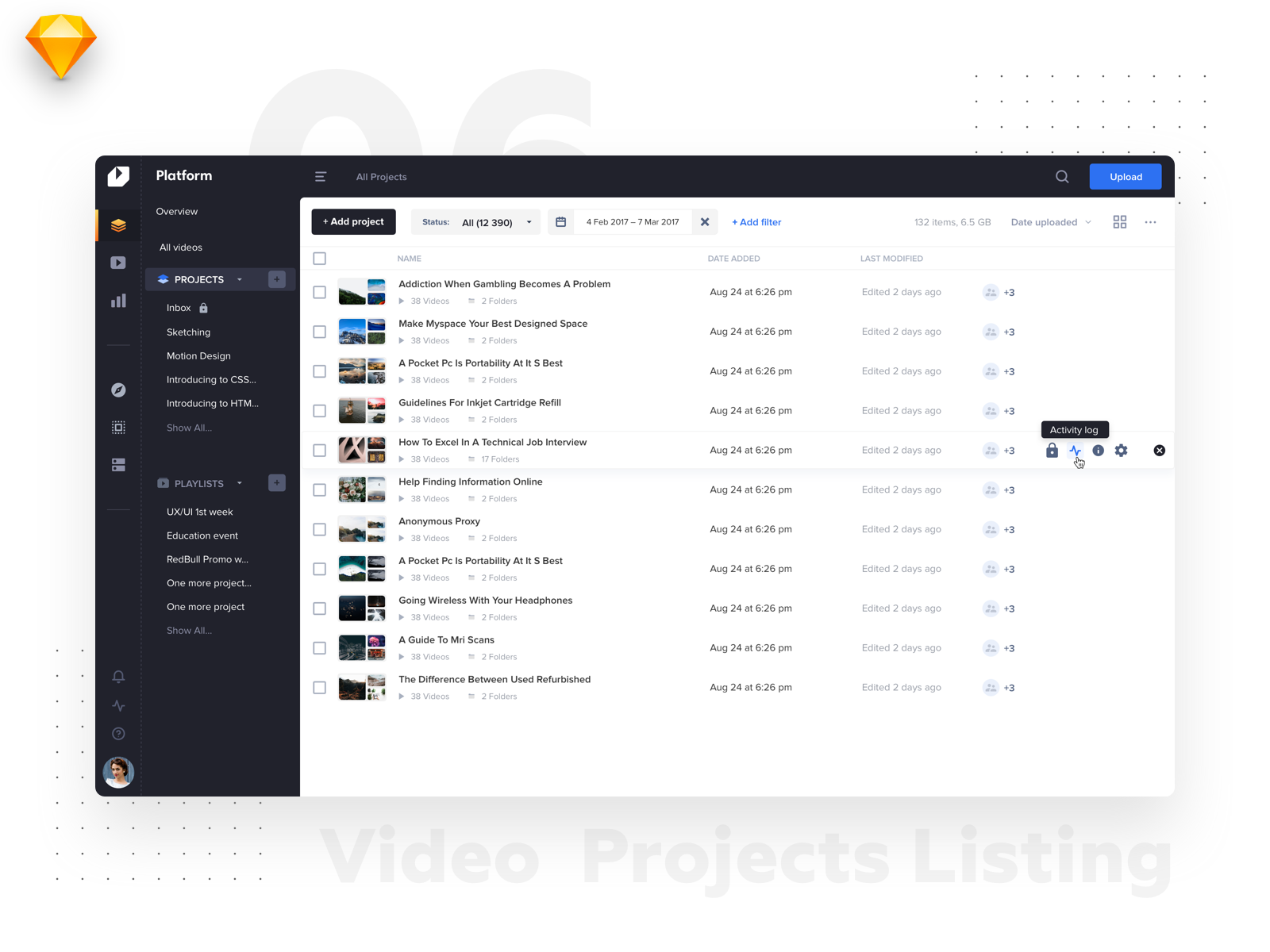 Video Platform • Video Projects • Listing by Max Burlak on Dribbble