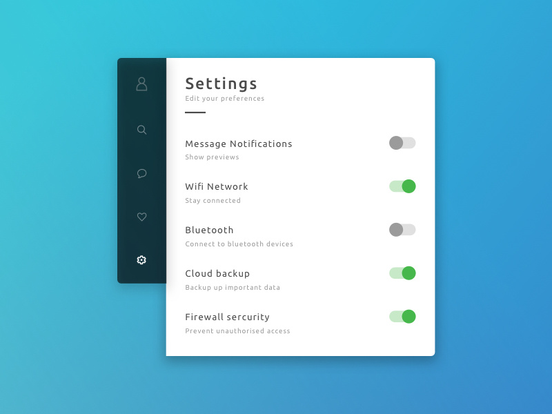 Daily UI 007 - Settings by Thai H on Dribbble