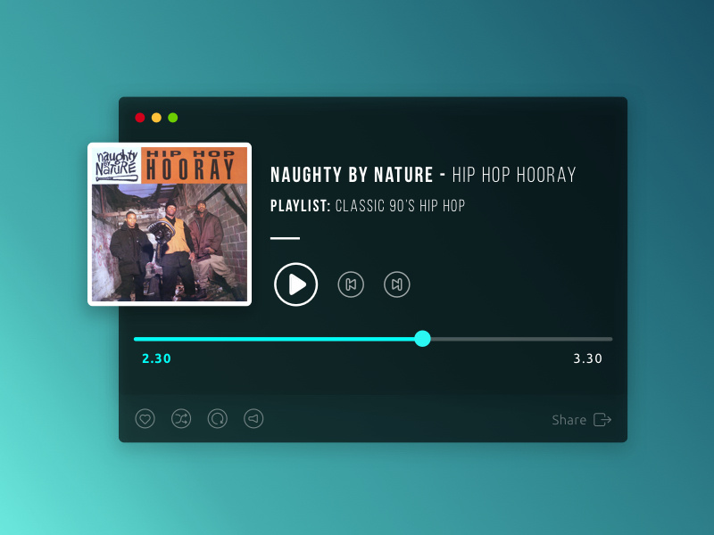 Daily UI #009 - Music Player by Thai H on Dribbble