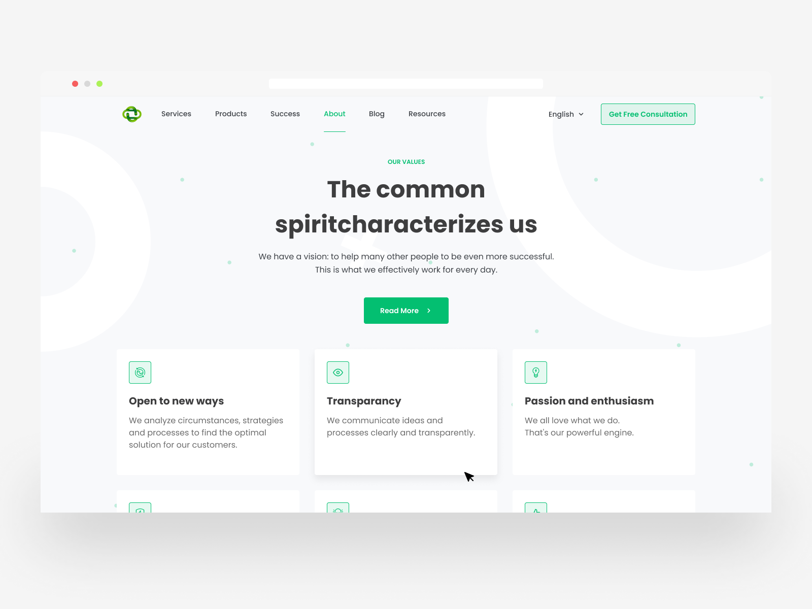 About Us page | Our values | Website by Andrian Lavriv on Dribbble