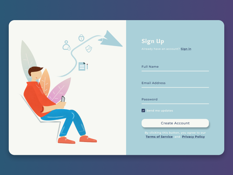 Sign Up UI by Albjona on Dribbble
