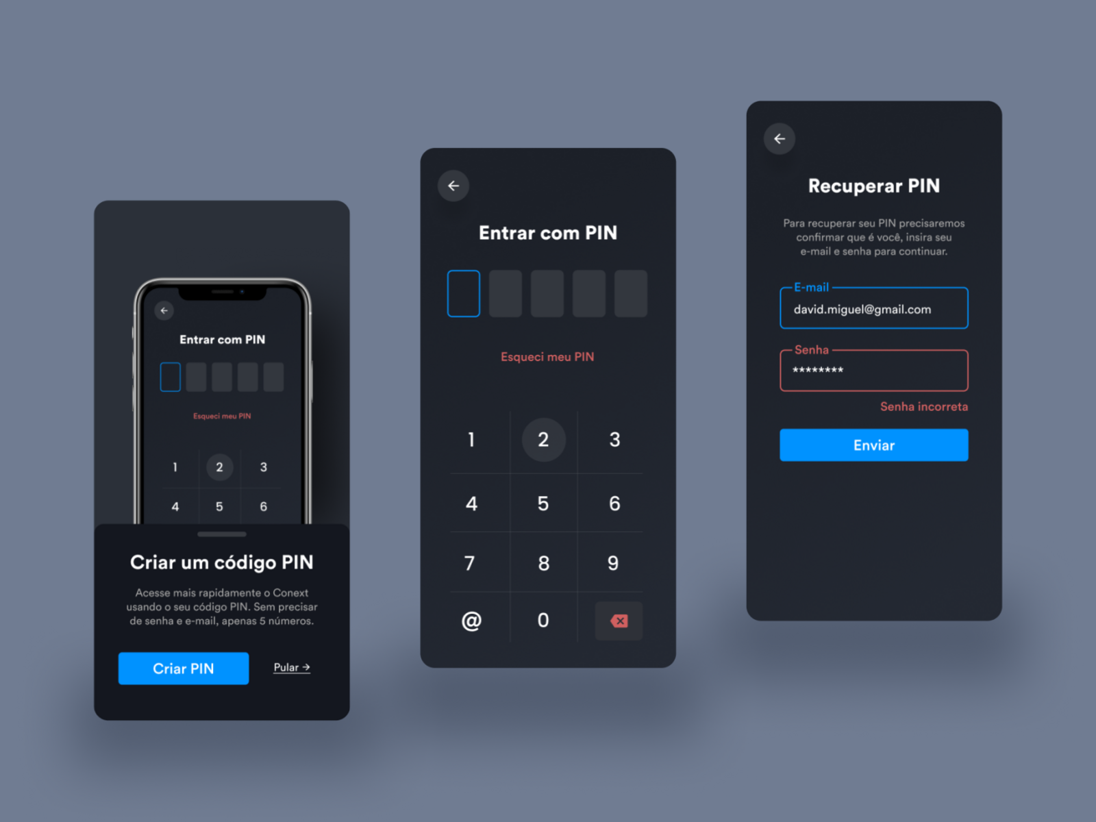 Recover Password UI Dark Theme by João Victor de Sousa on Dribbble