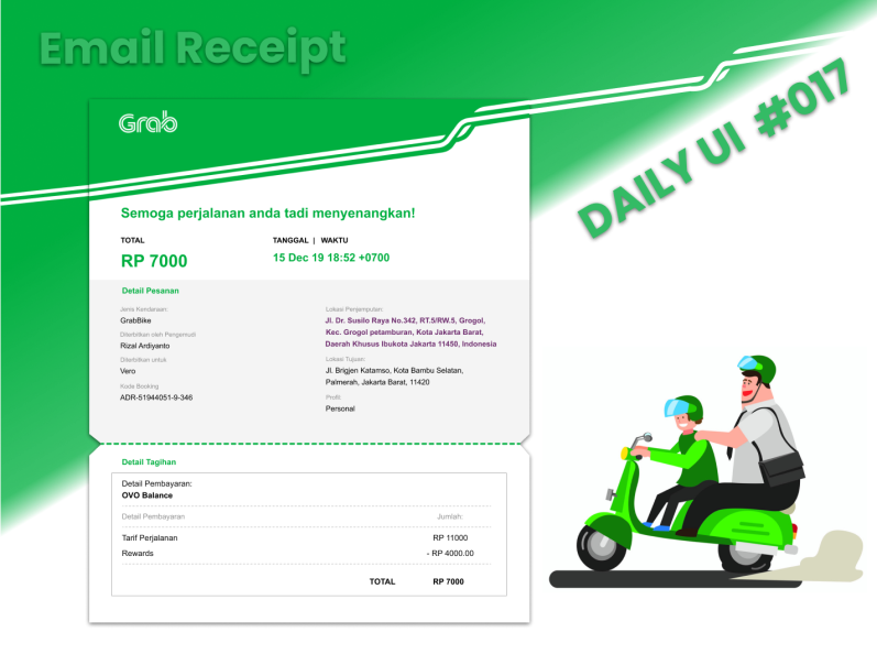 Daily UI 017 Email Receipt by Veronika Octavia Sinaga on Dribbble