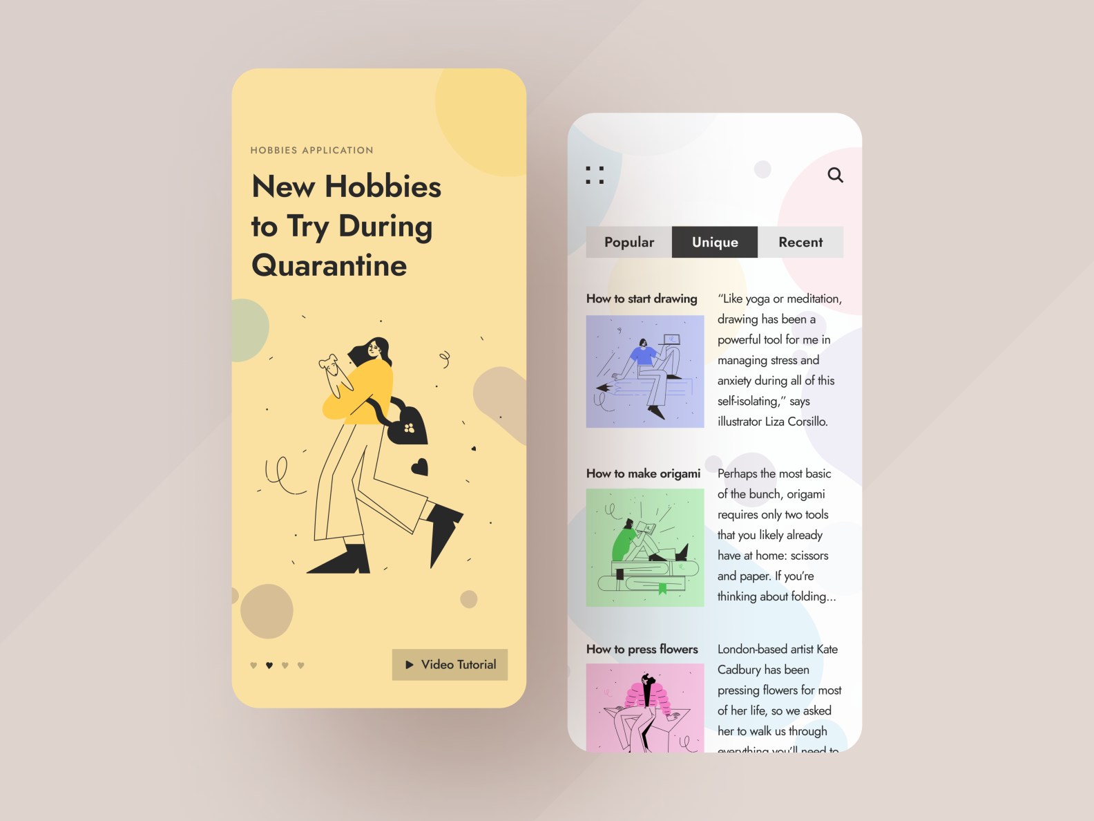 Hobbies App by Timofey Panov on Dribbble