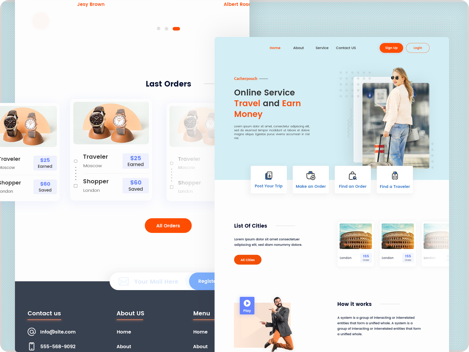 tourist Landing Page By SaeedEslami by Saeed Eslami on Dribbble