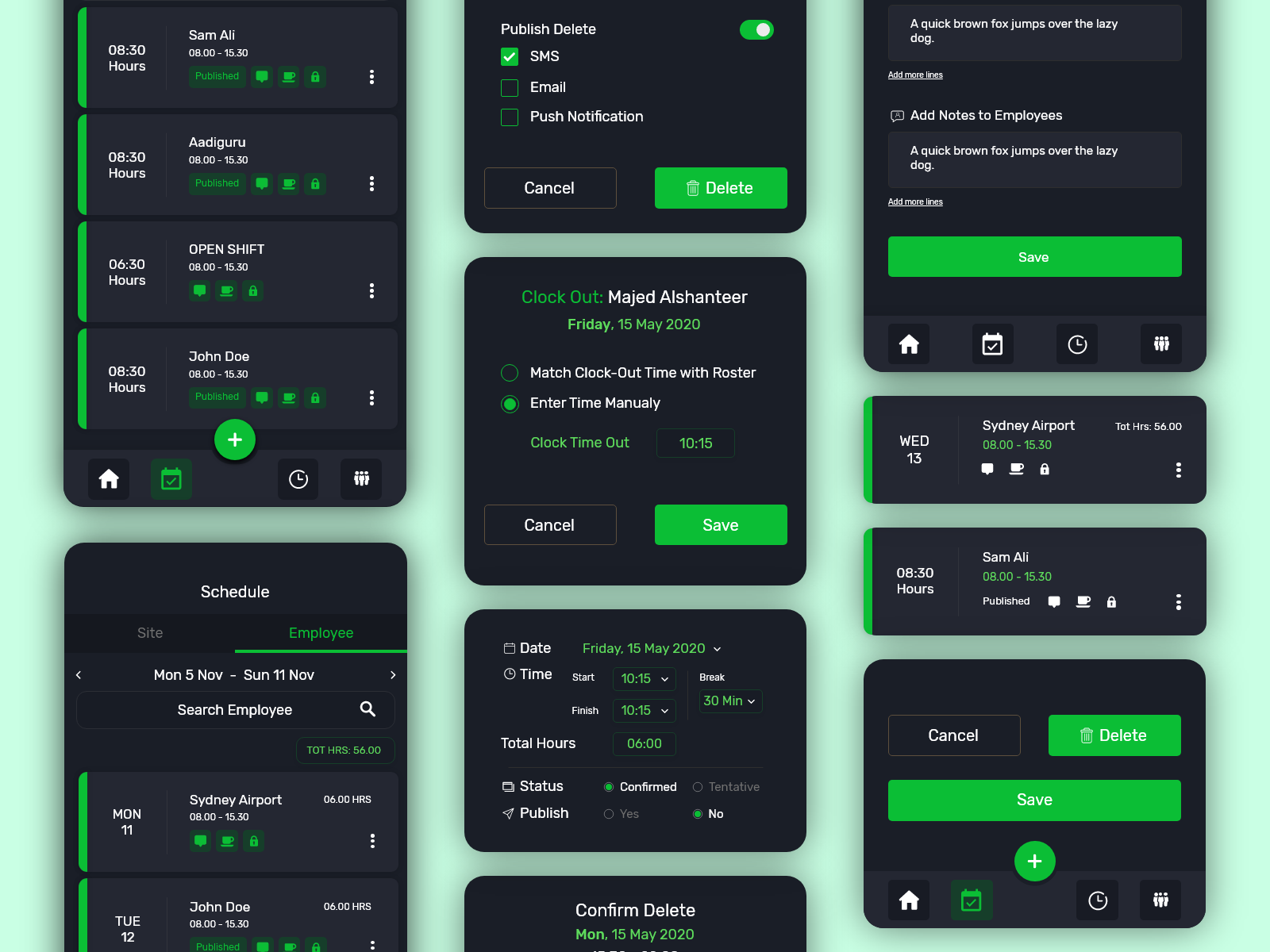 Time sheet - Components by Aaditya Pauranik on Dribbble