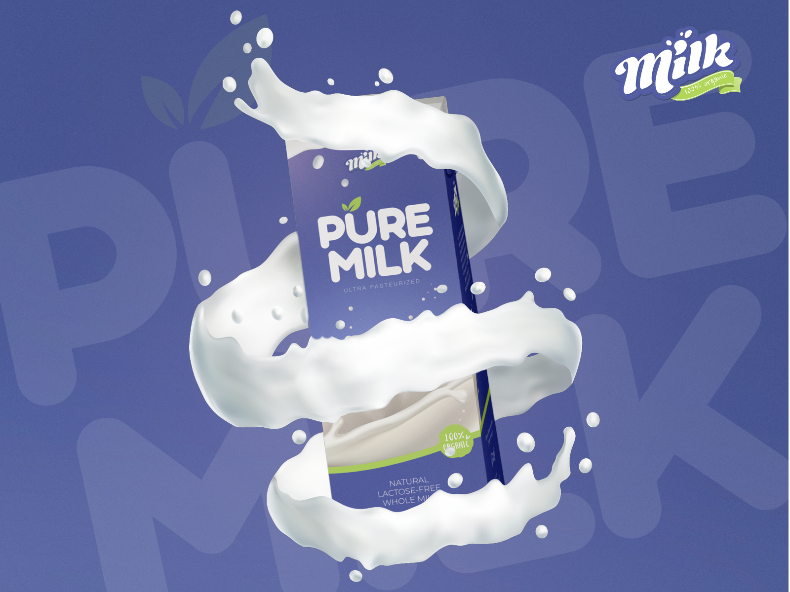 Pure Cow Milk Package Design by Sigmund Doyle on Dribbble