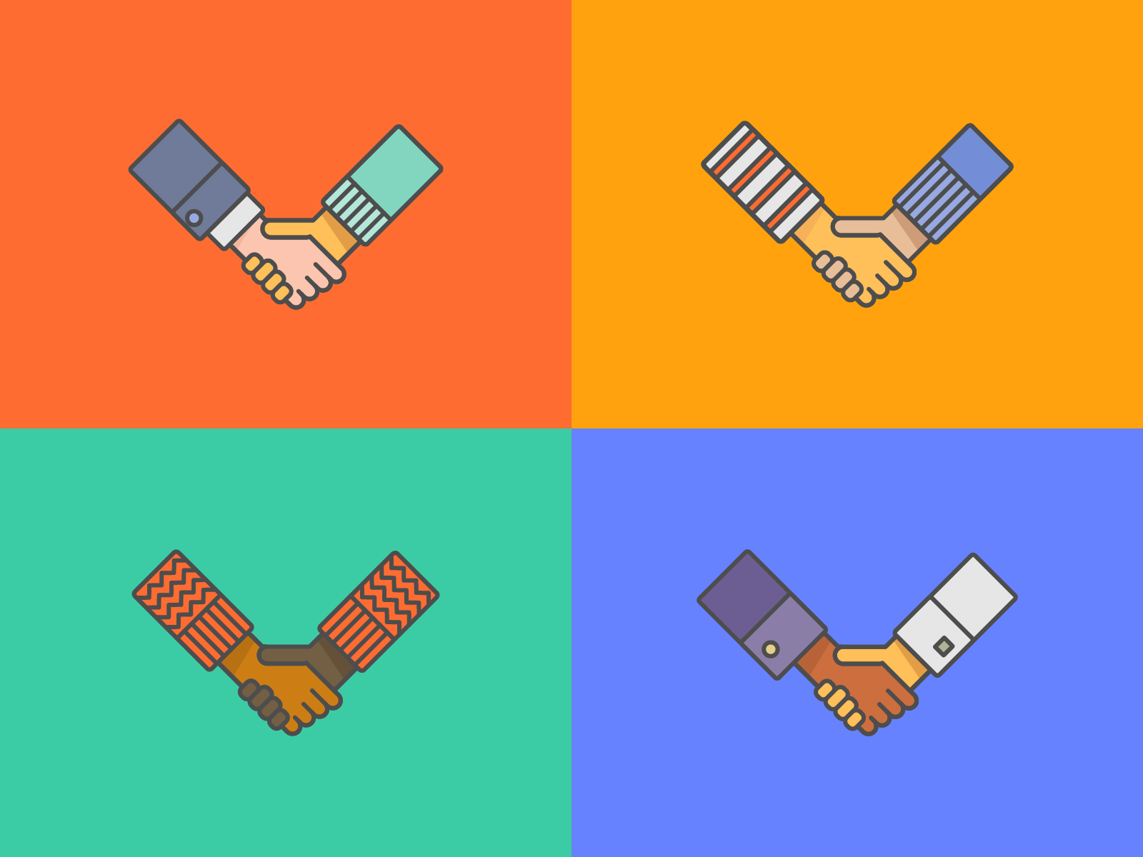 some handshakes by ev on Dribbble