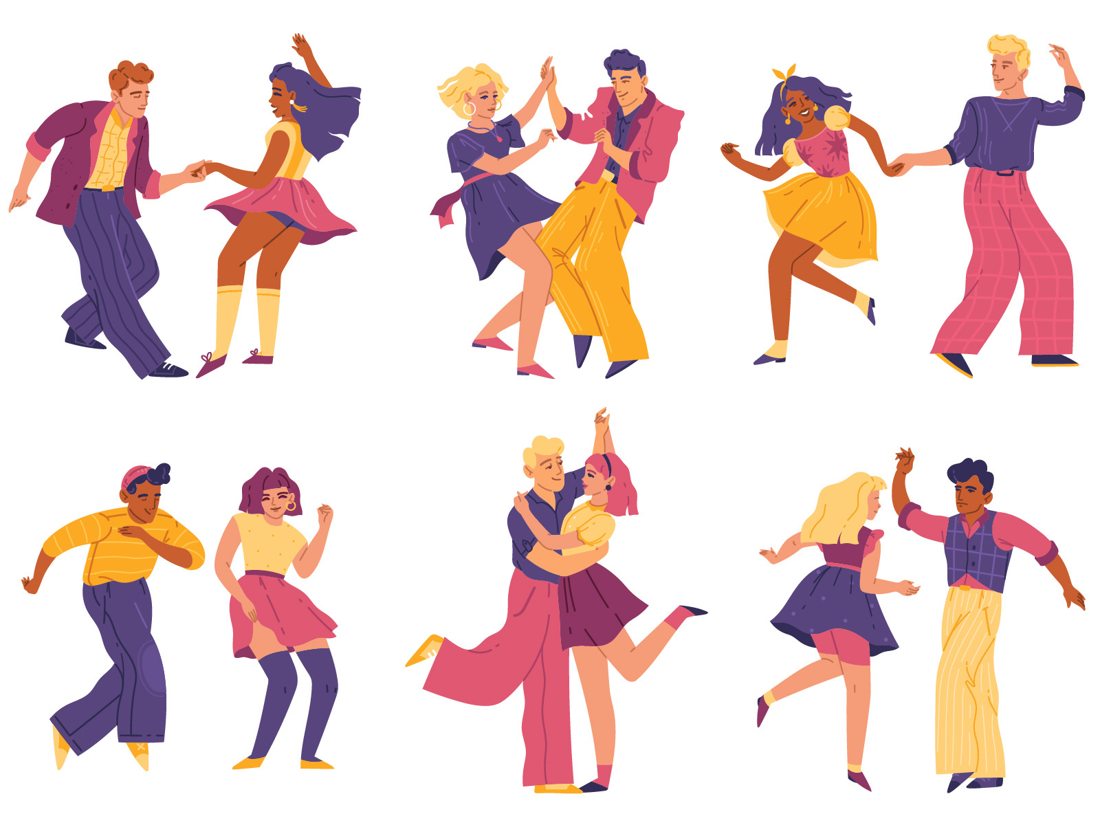 Swing Dancers by Vectorcreator on Dribbble