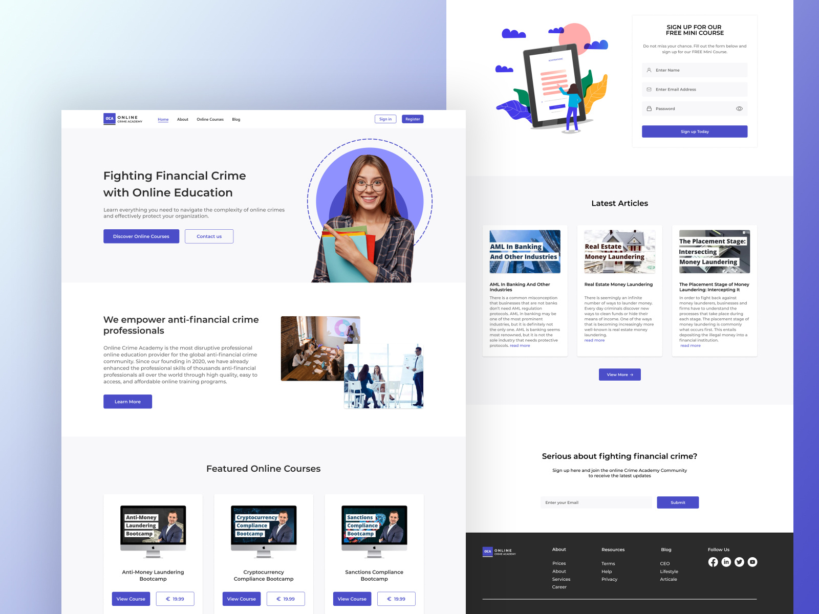 Online Crime Academy Landing Page UI Design. by Sajal Mozumder 🏅 on ...
