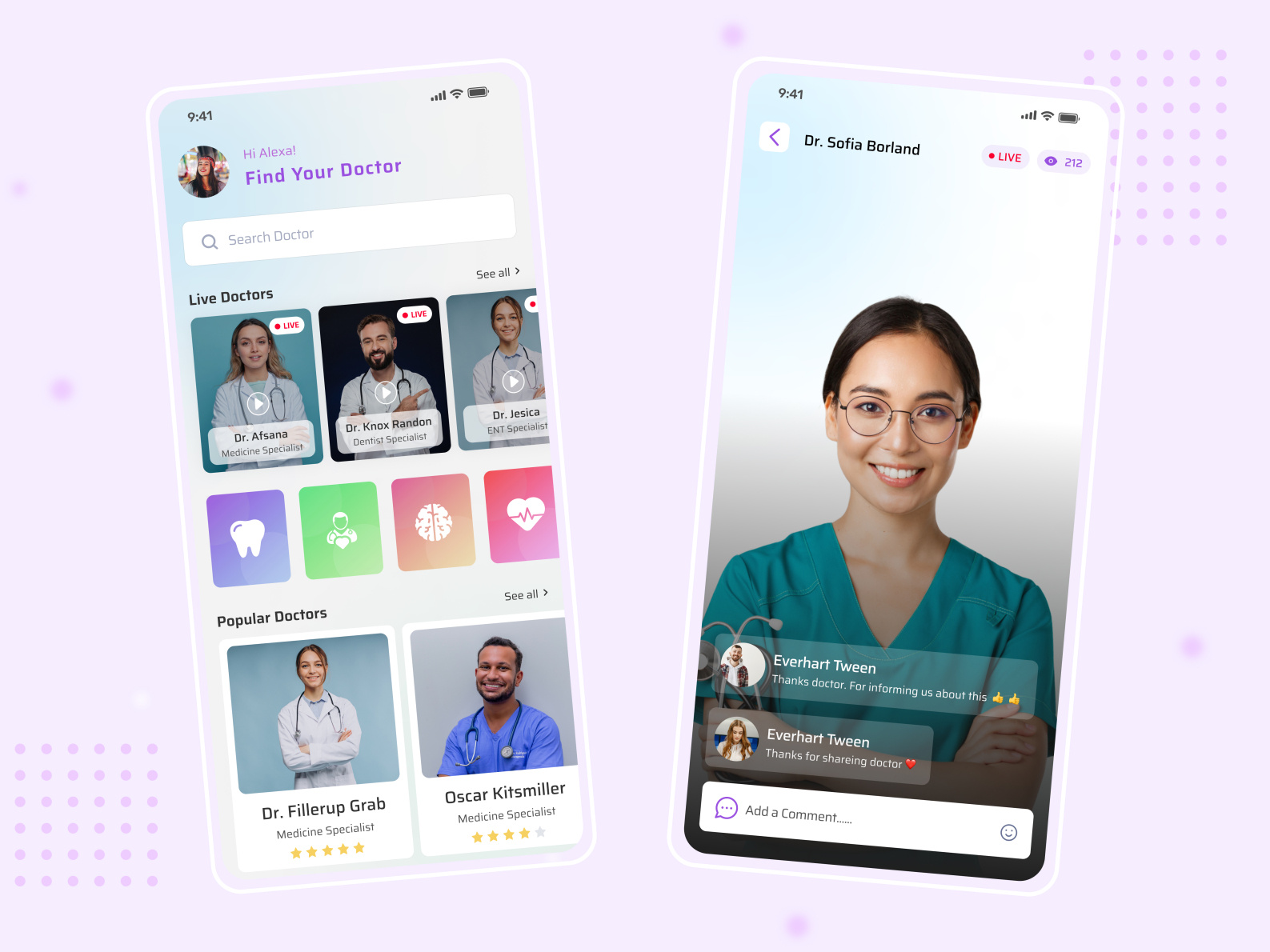 Find Doctor Mobile App UI/UX Design Concept by Sajal Mozumder 🏅 on Dribbble