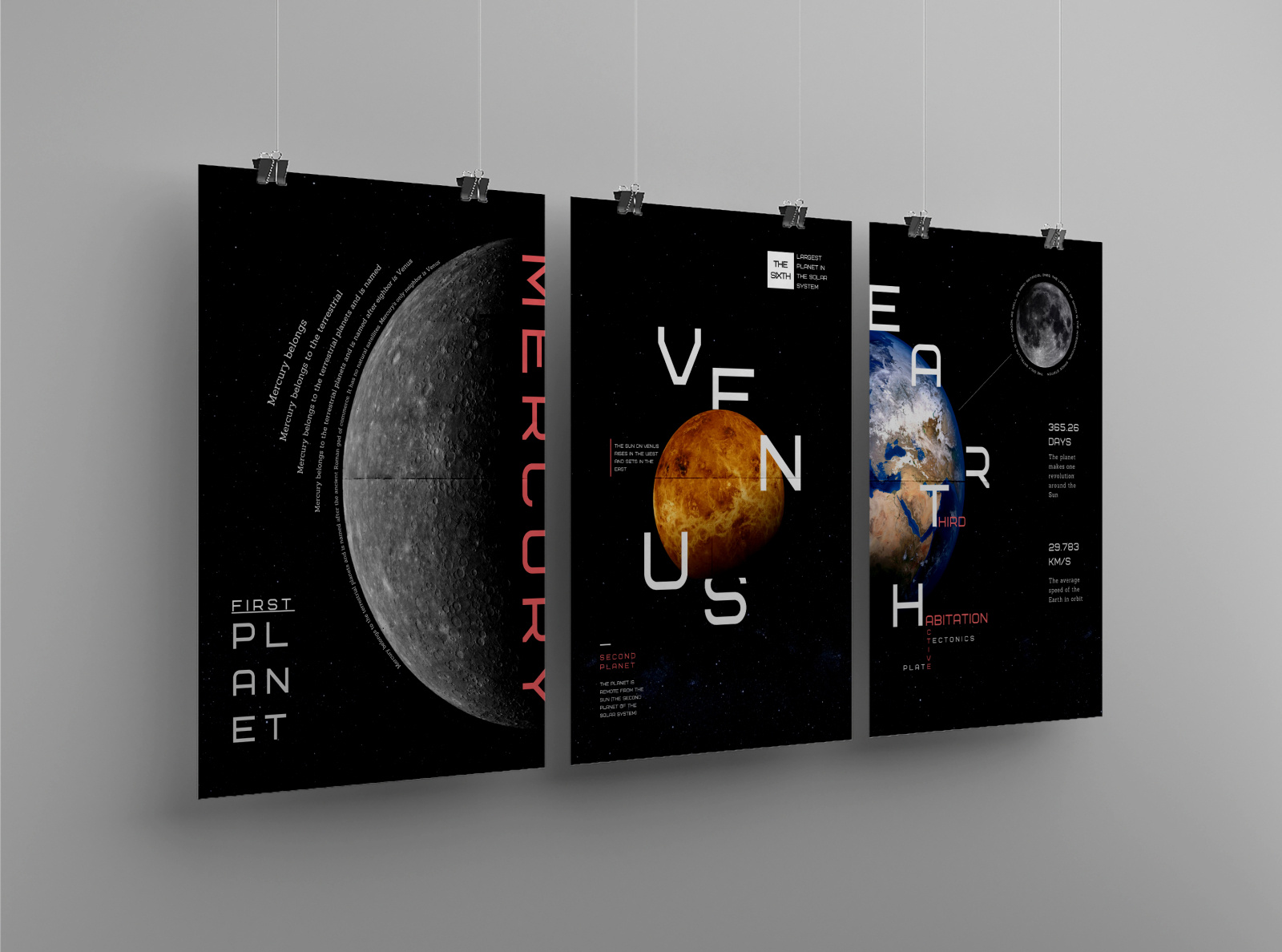 Space posters by Alena Agafonova on Dribbble