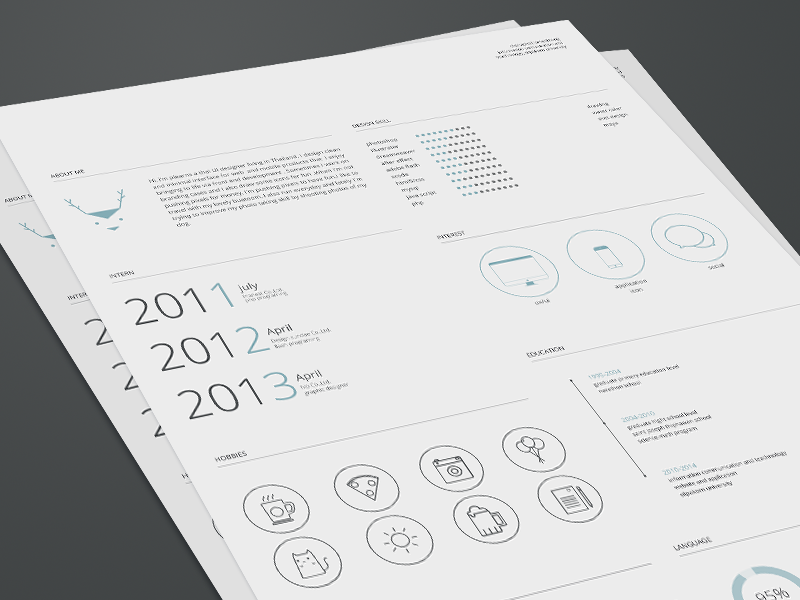 my resume by Chonny Iamsrithong on Dribbble