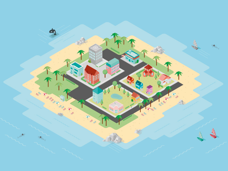 Isometric Island by Camilla Drejer on Dribbble