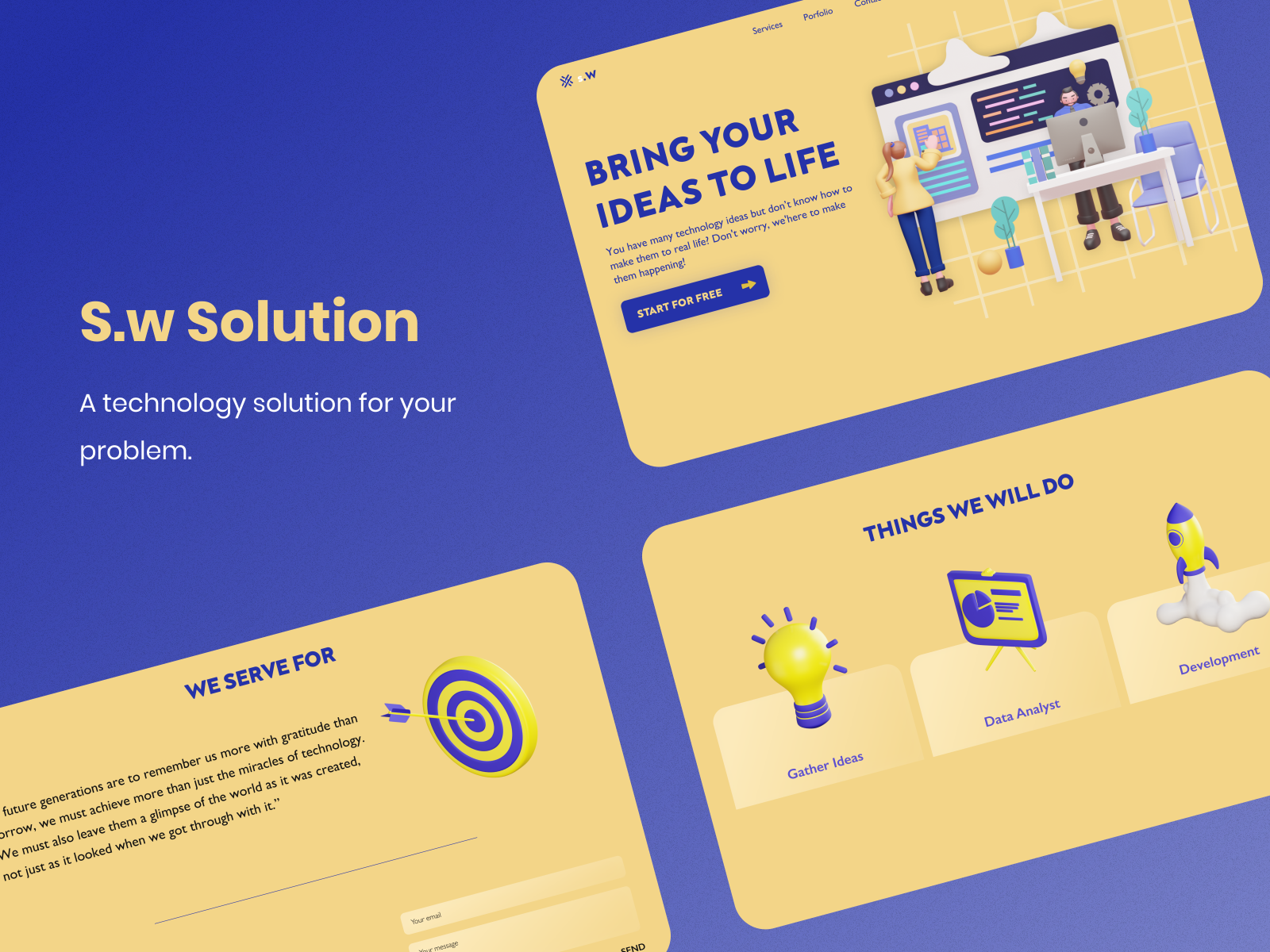 S.w Solution Landing page by Ngan Nguyen on Dribbble