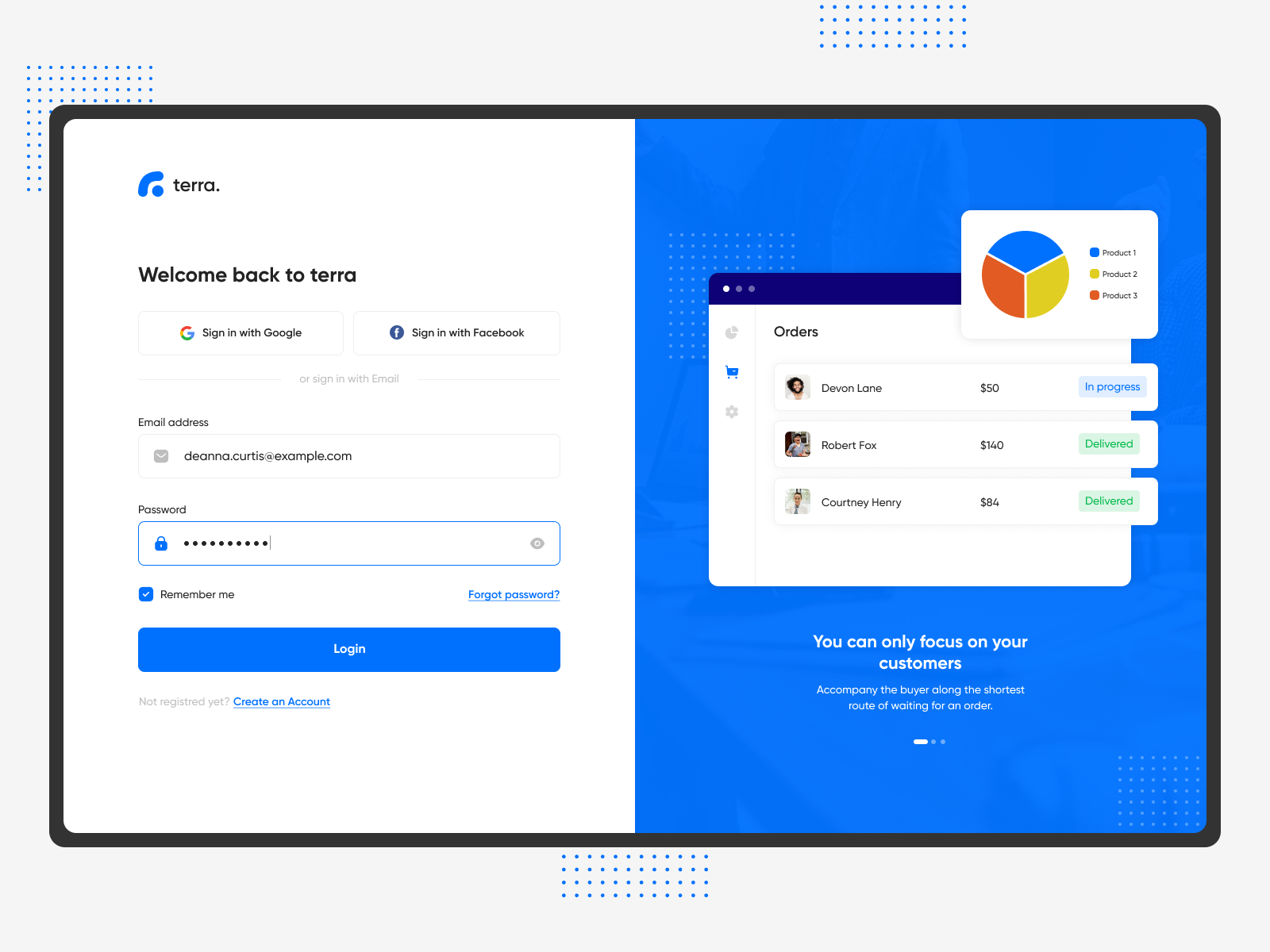 Login for e-Commerce CRM by Alex Buhavtsov on Dribbble