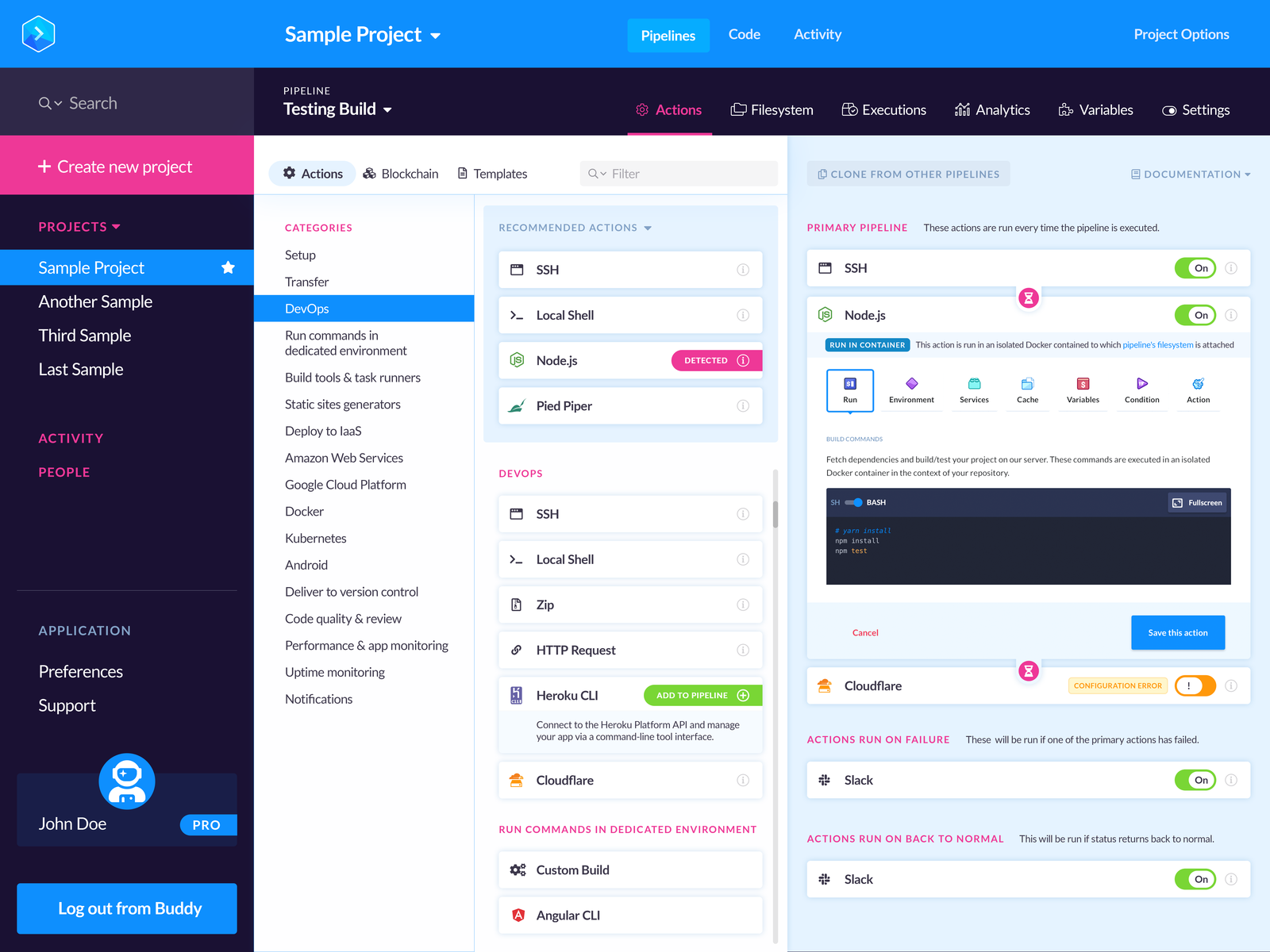 UI Exploration: Building Pipelines with Buddy by John Espino on Dribbble
